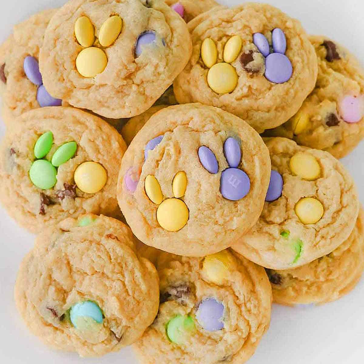 Easter Bunny Cookies with M&Ms - Happy Simple Living